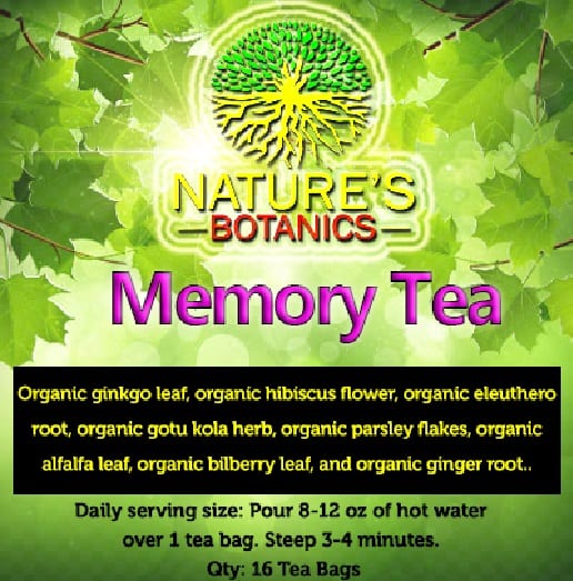 Memory Tea Bags Organic - Nature's Botanics Inc.